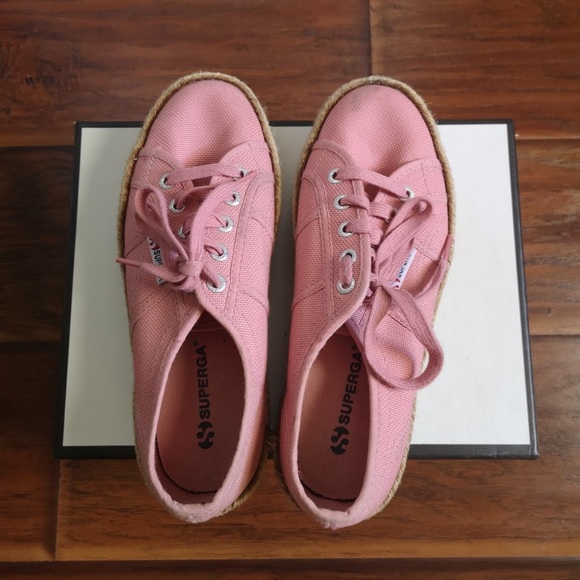 Superga | Shoes | Superga Pink Platform Espadrille Sneakers | Poshmark